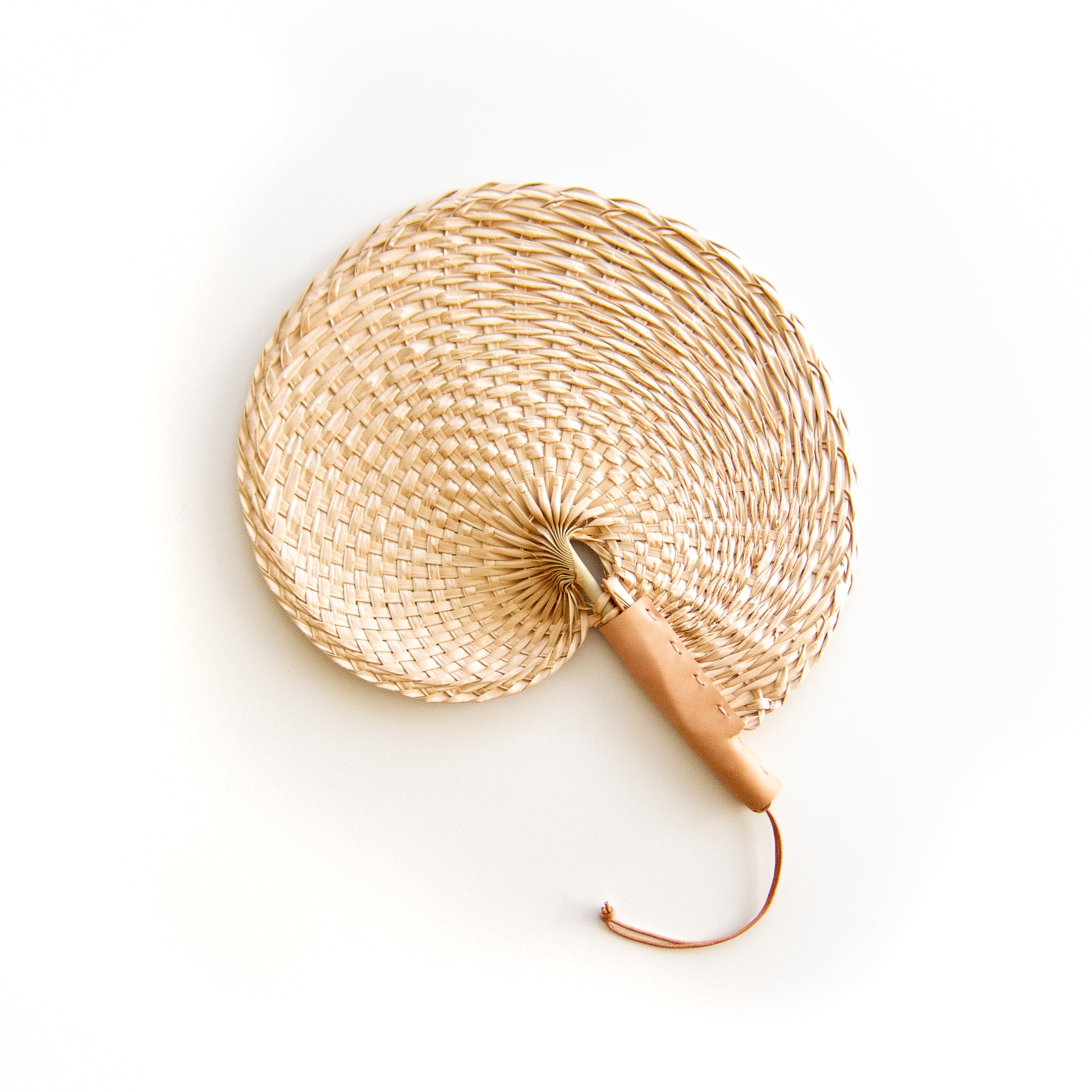 Palm Leaf Fan with Leather Wrapped Handle – Passage One